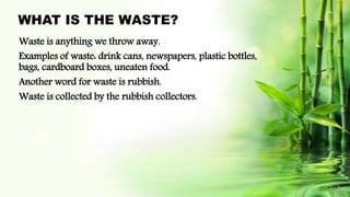 SUSTAINABILITY: WASTE AND LITTER | PPTX