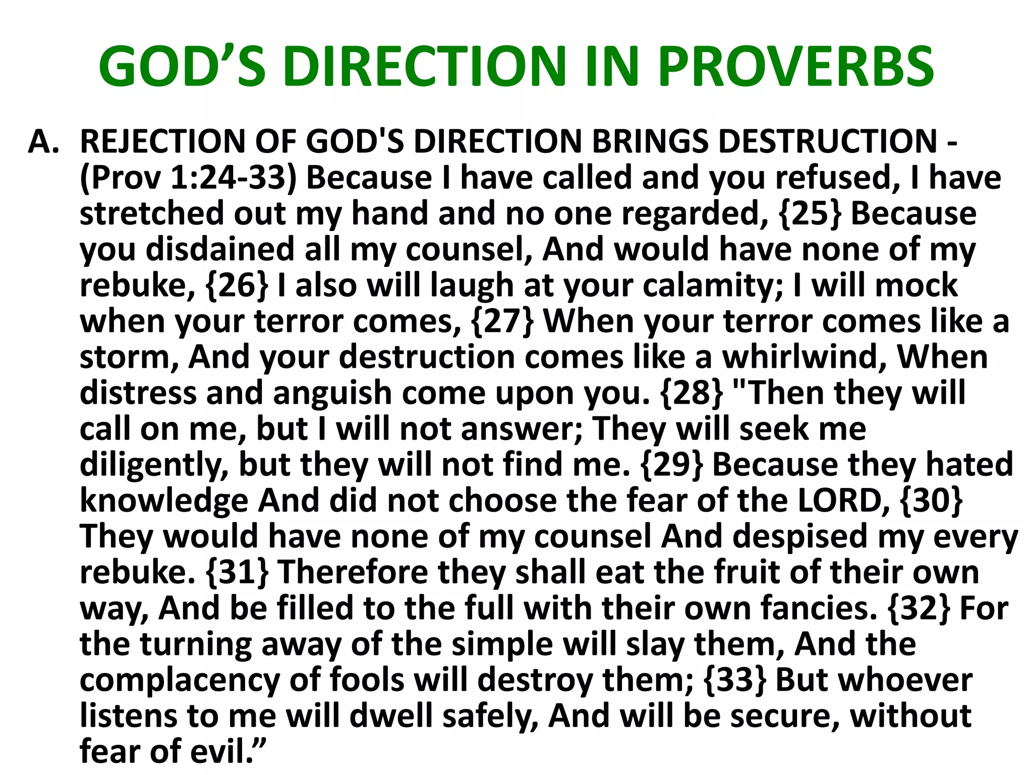 god's direction in proverbs | PPTX