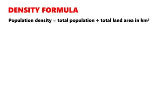 GEOGRAPHY IGCSE: POPULATION DENSITY AND DISTRIBUTION | PPTX