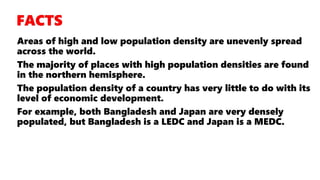 GEOGRAPHY IGCSE: POPULATION DENSITY AND DISTRIBUTION | PPTX