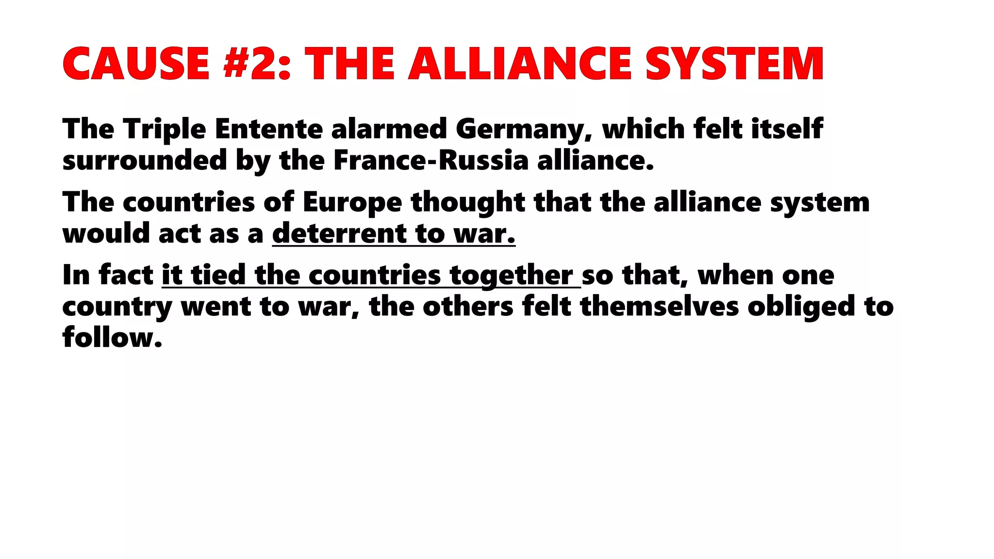 HISTORY YEAR 10: CAUSES OF WORLD WAR 1 | PPTX