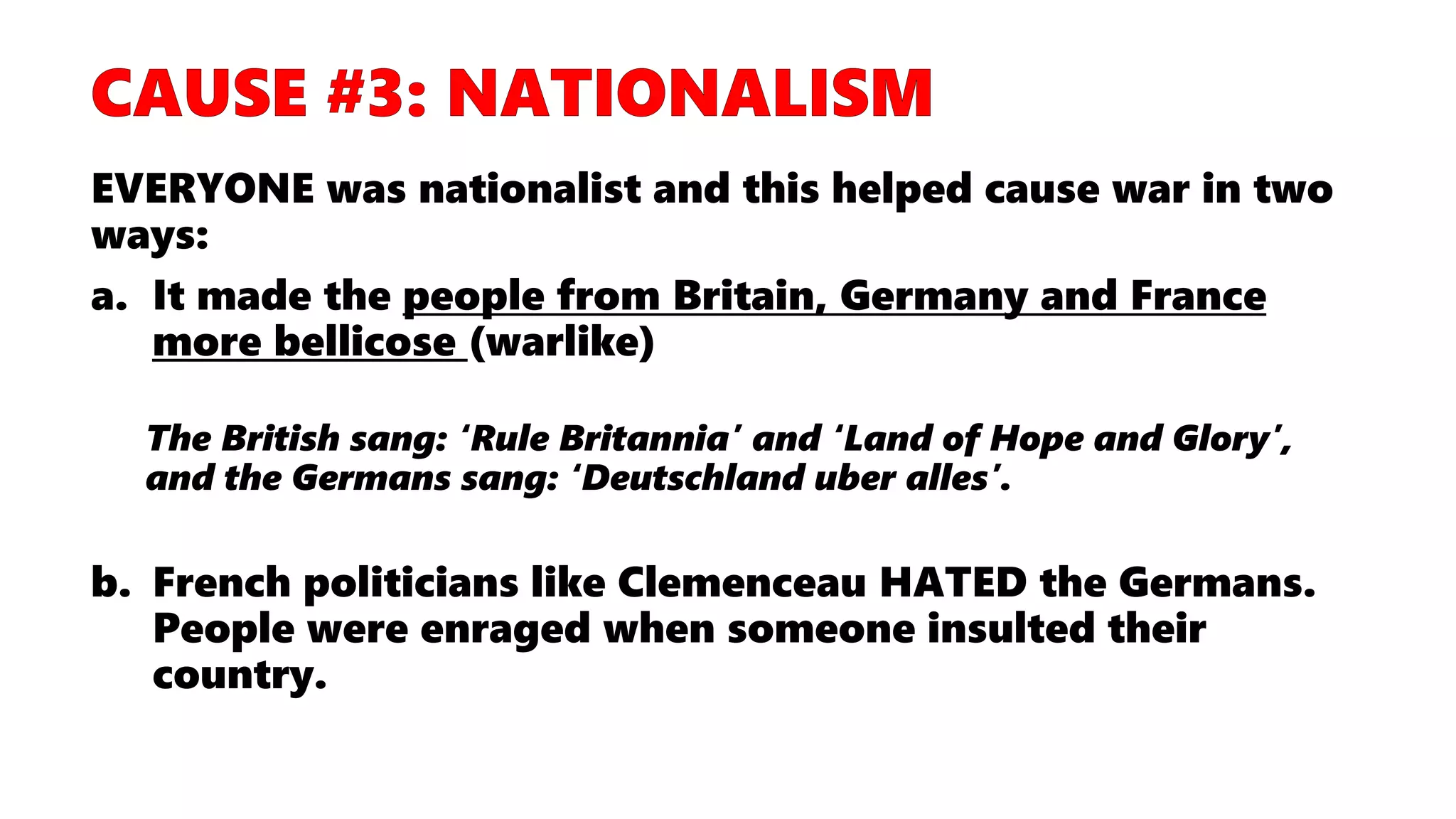 HISTORY YEAR 10: CAUSES OF WORLD WAR 1 | PPTX | Death, Injury, or ...