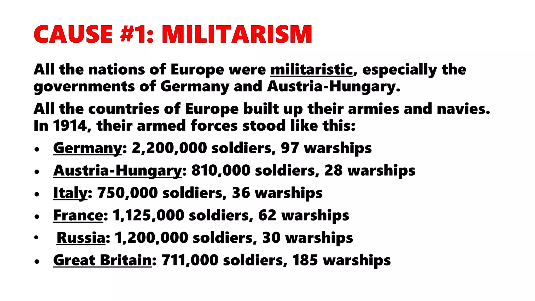 HISTORY YEAR 10: CAUSES OF WORLD WAR 1 | PPTX | Death, Injury, or ...