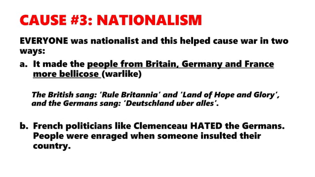 HISTORY YEAR 10: CAUSES OF WORLD WAR 1 | PPTX | Death, Injury, or ...