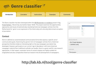 Frank Harbers - Automatic genre classification of historical newspaper ...