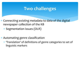 Frank Harbers - Automatic genre classification of historical newspaper ...