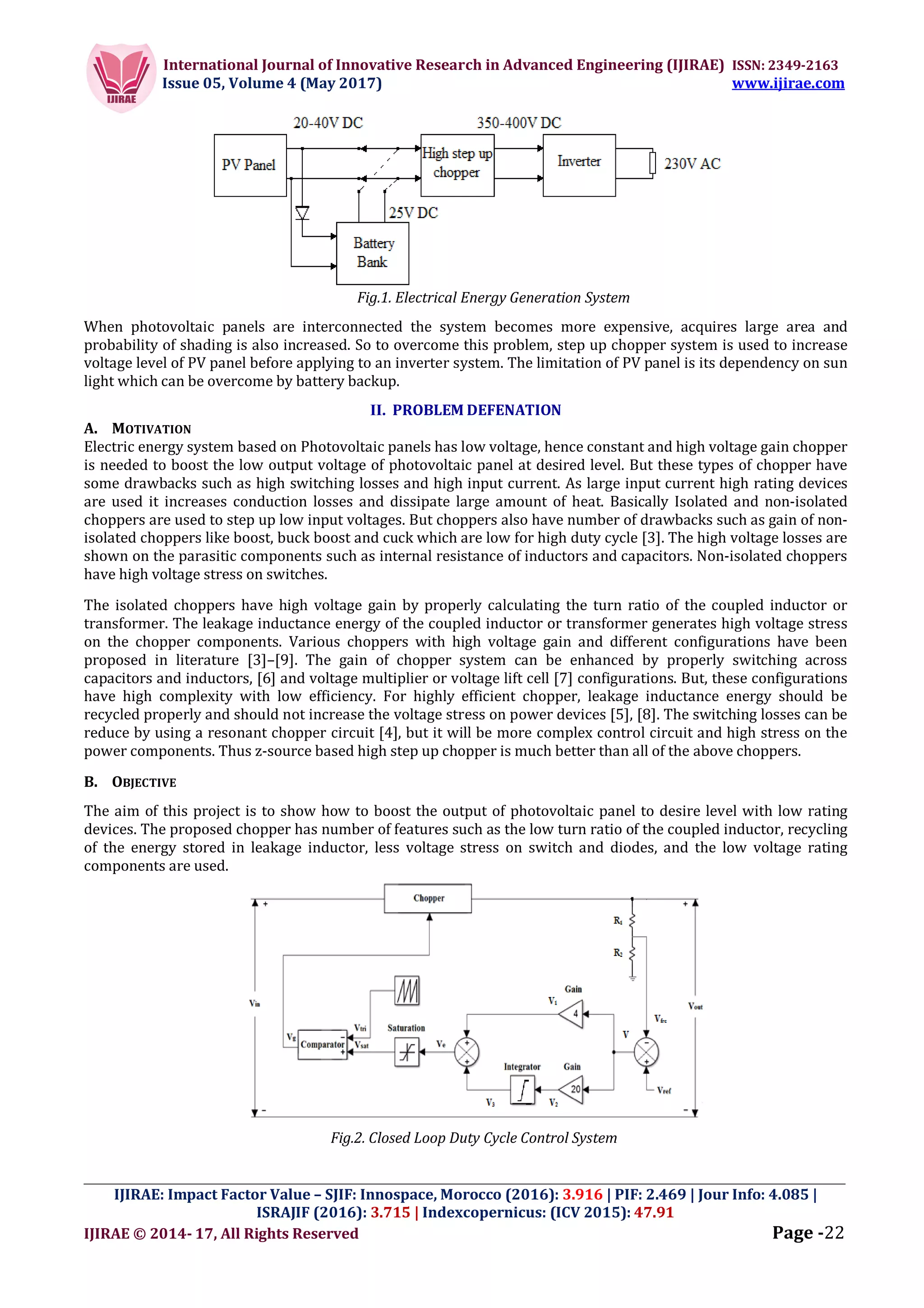 Z-Source Based High Step-Up Chopper for Photovoltaic Panel | PDF