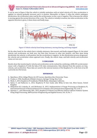 MONITORING FOR VEHICLE VELOCITY AND ACCELERATION USING AN ACCELEROMETER | PDF