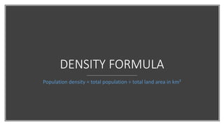 GEOGRAPHY IGCSE: POPULATION DENSITY AND DISTRIBUTION | PPTX