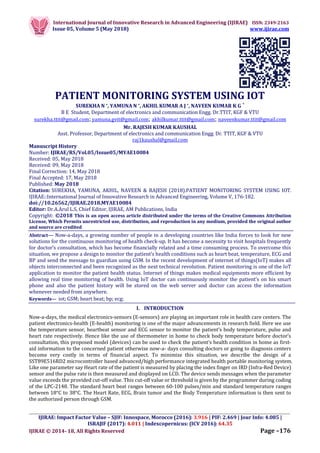 PATIENT MONITORING SYSTEM USING IOT | PDF
