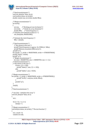 PERFORMANCE MEASUREMENT ANALYSIS OF RANDOM ACCESS MEMORY, L2 CACHE AND L1 CACHE ON X86 ...
