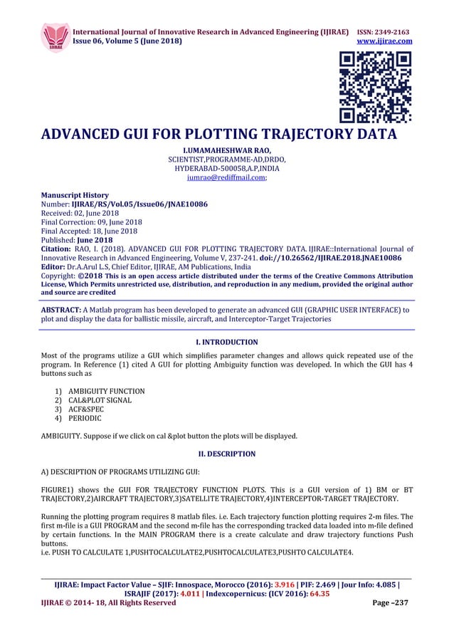 ADVANCED GUI FOR PLOTTING TRAJECTORY DATA | PDF | Technology & Computing