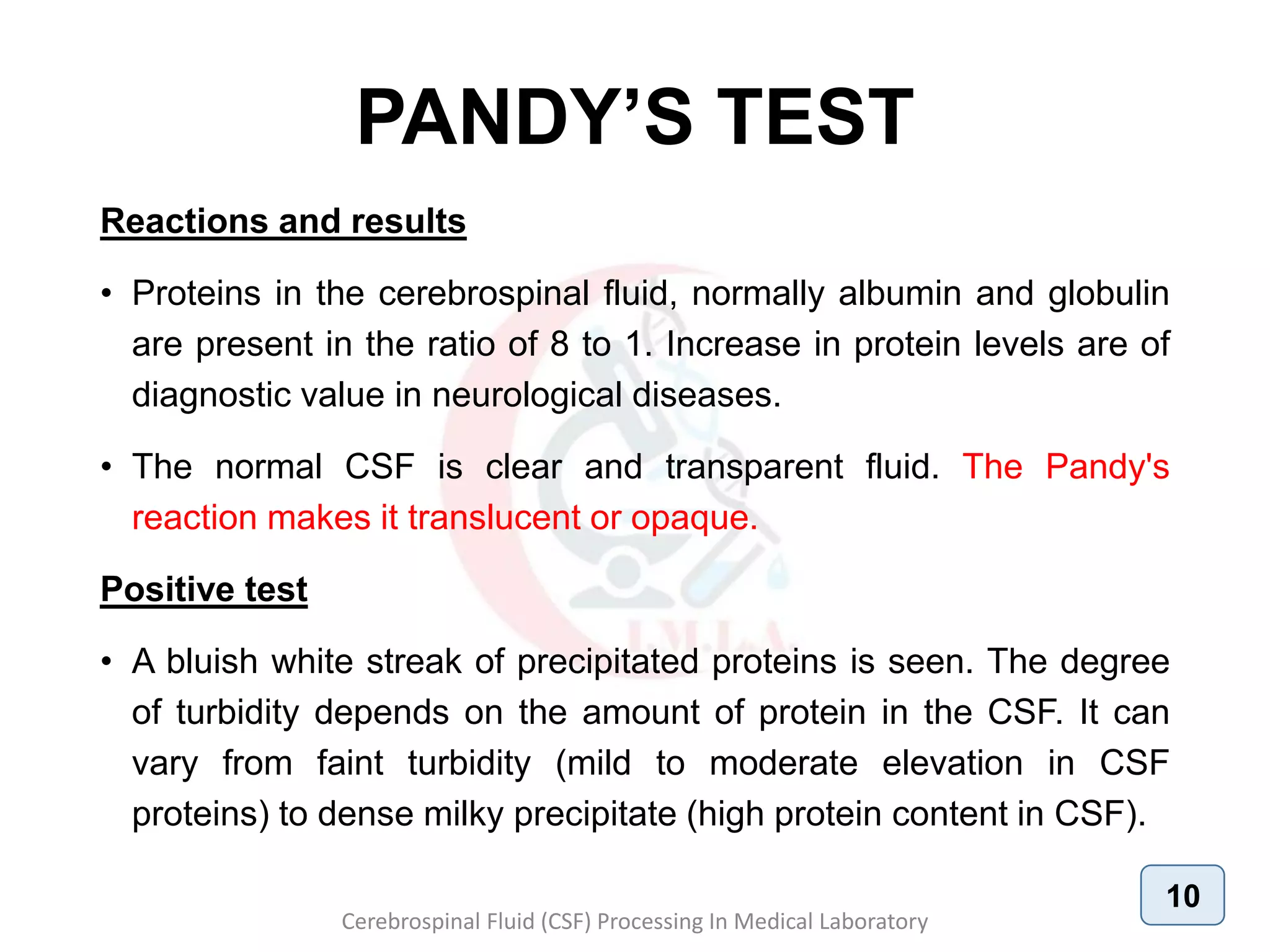 CSF BIOCHEMICAL EXAMINATION | PDF