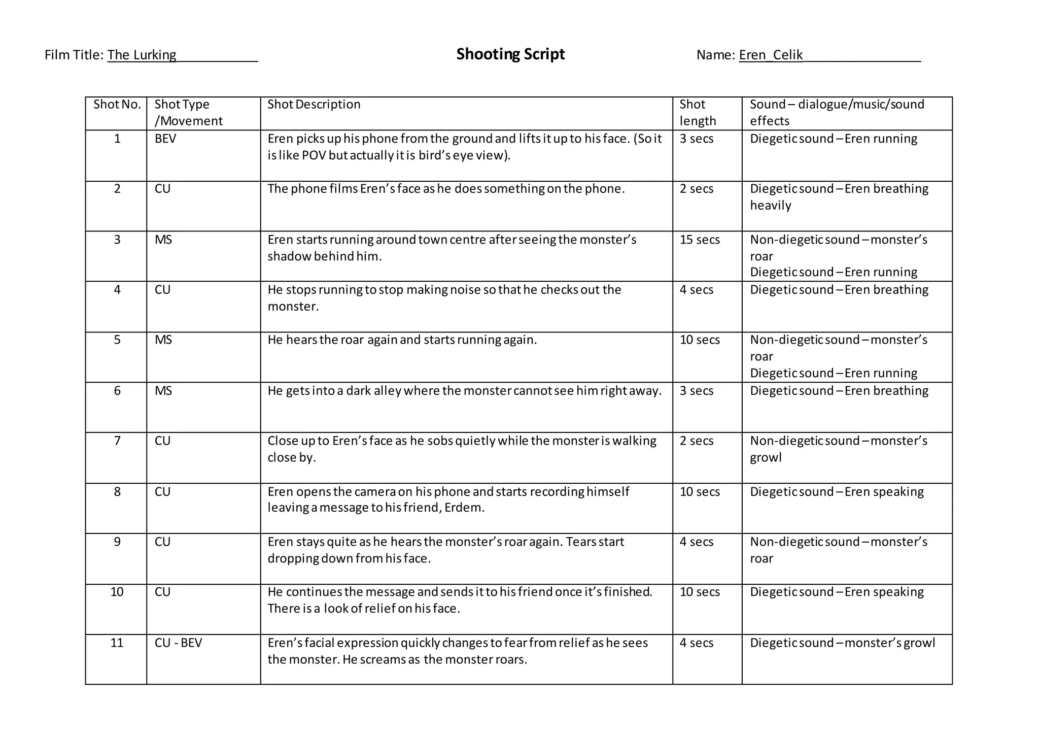 Shooting Script | DOCX
