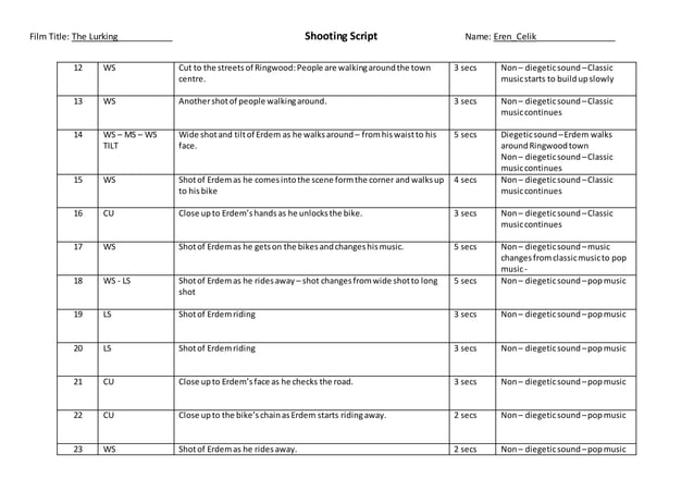 Shooting Script | DOCX