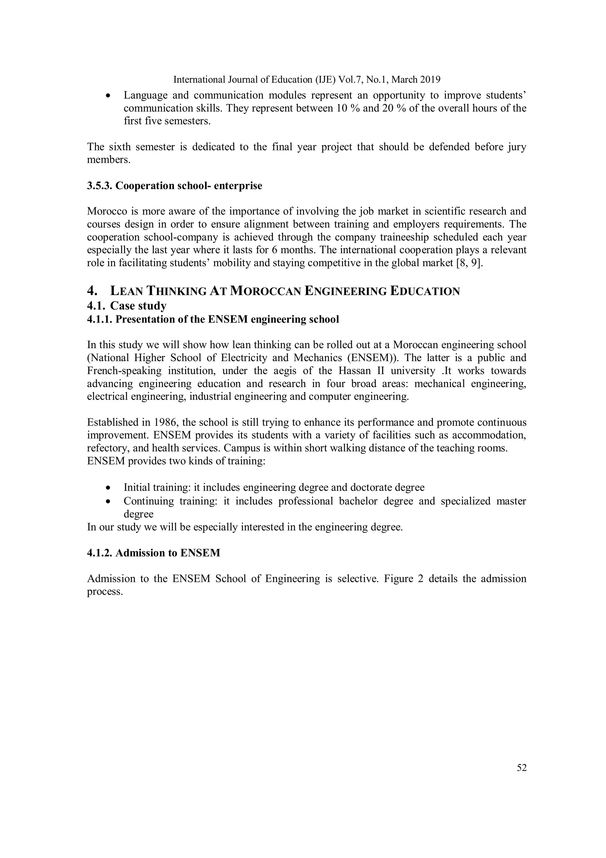 SIPOC MODEL IN MOROCCAN ENGINEERING EDUCATION CONTEXT: LEAN APPROACH | PDF
