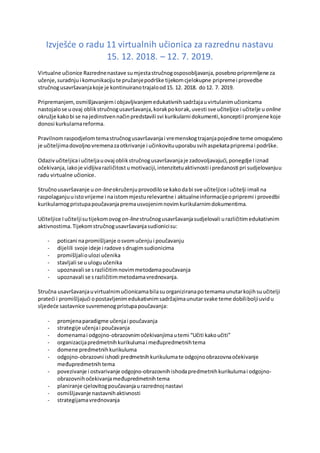 04. izvjesce o virtualnoj ucionici iv | PDF