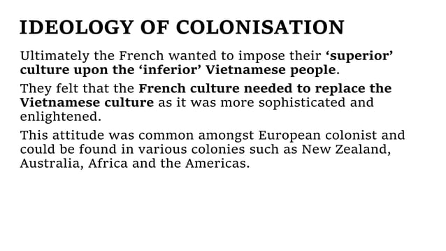 VIETNAM WAR - 04. THE FRENCH COLONISATION OF INDOCHINA | PPTX