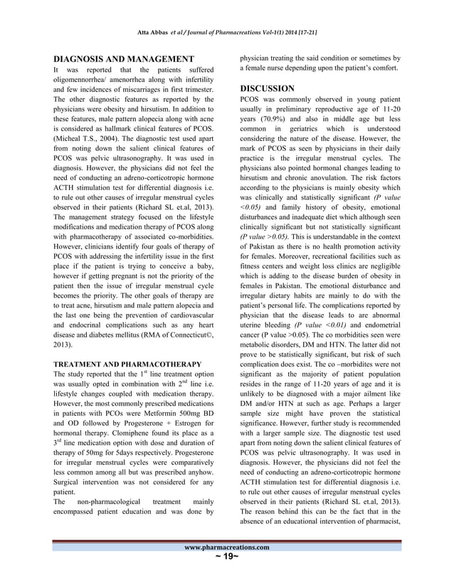 The clinical management of patients with polycystic ovarian syndrome ...