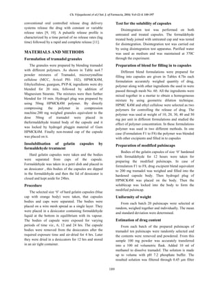 Formulation and evaluation of tramadol using pulsincap technology | PDF ...