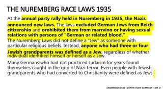 HISTORY IGCSE CONTENT - 20TH CENTURY OPTION - DEPTH STUDY GERMANY: THE ...