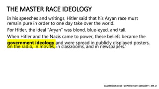 HISTORY IGCSE CONTENT - 20TH CENTURY OPTION - DEPTH STUDY GERMANY: THE ...