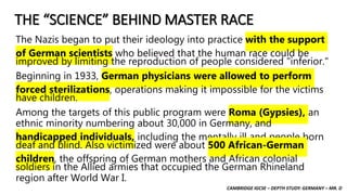 HISTORY IGCSE CONTENT - 20TH CENTURY OPTION - DEPTH STUDY GERMANY: THE ...