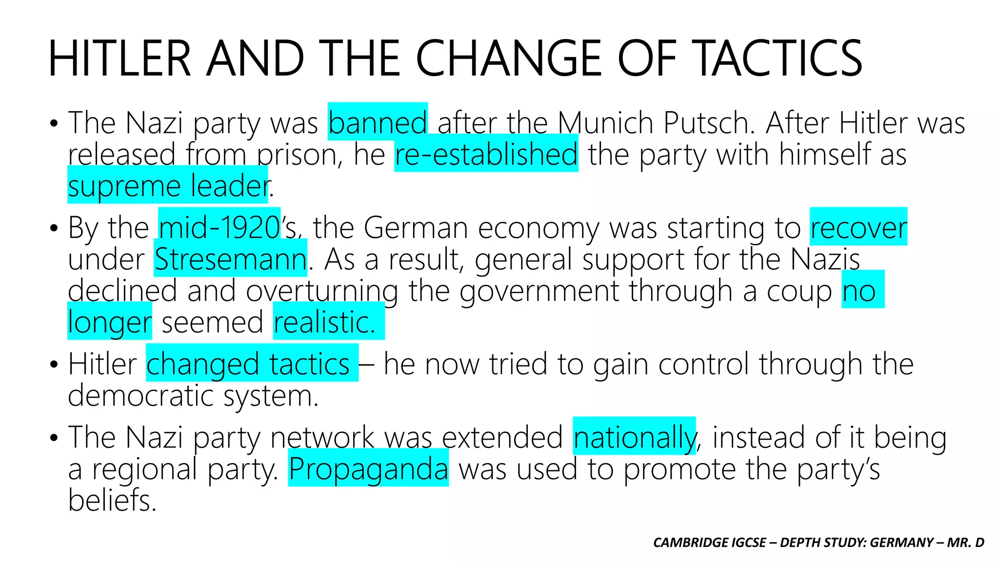 IGCSE REVISION - GERMANY: THE ROOTS OF THE NAZI PARTY | PPTX