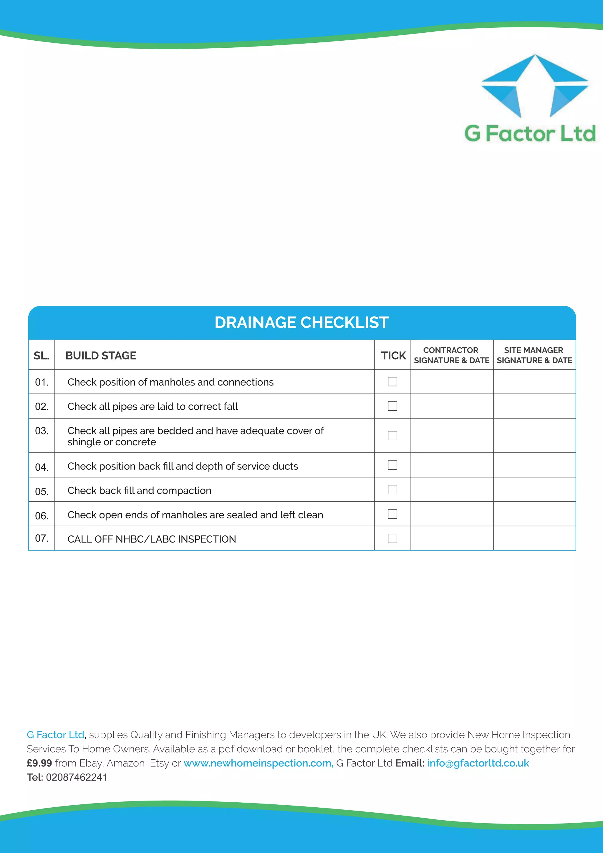 04. Drainage Checklist | PDF