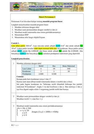 Pertemuan 4 bab 2 program linear revisi | PDF