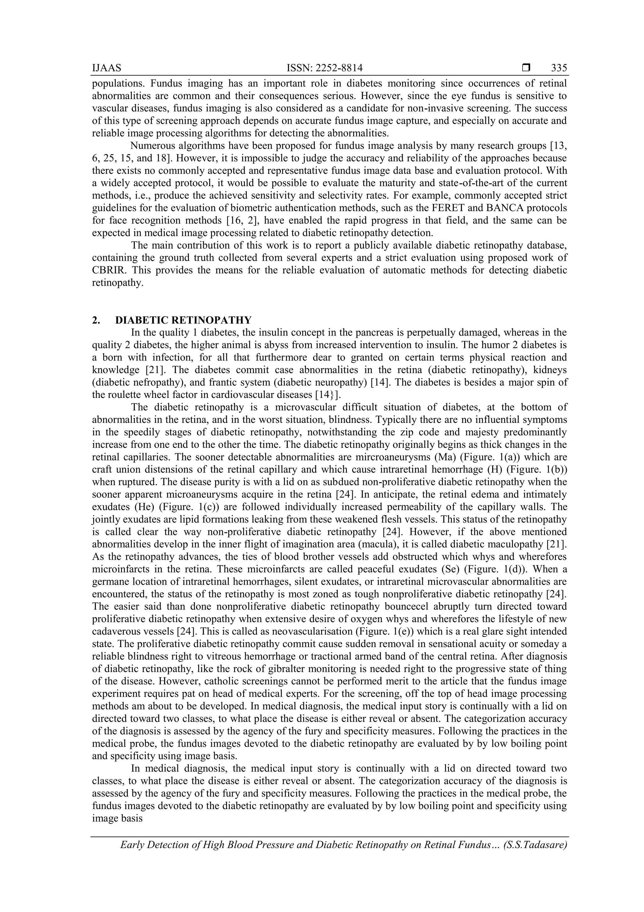 Early Detection of High Blood Pressure and Diabetic Retinopathy on Retinal Fundus Images Using ...