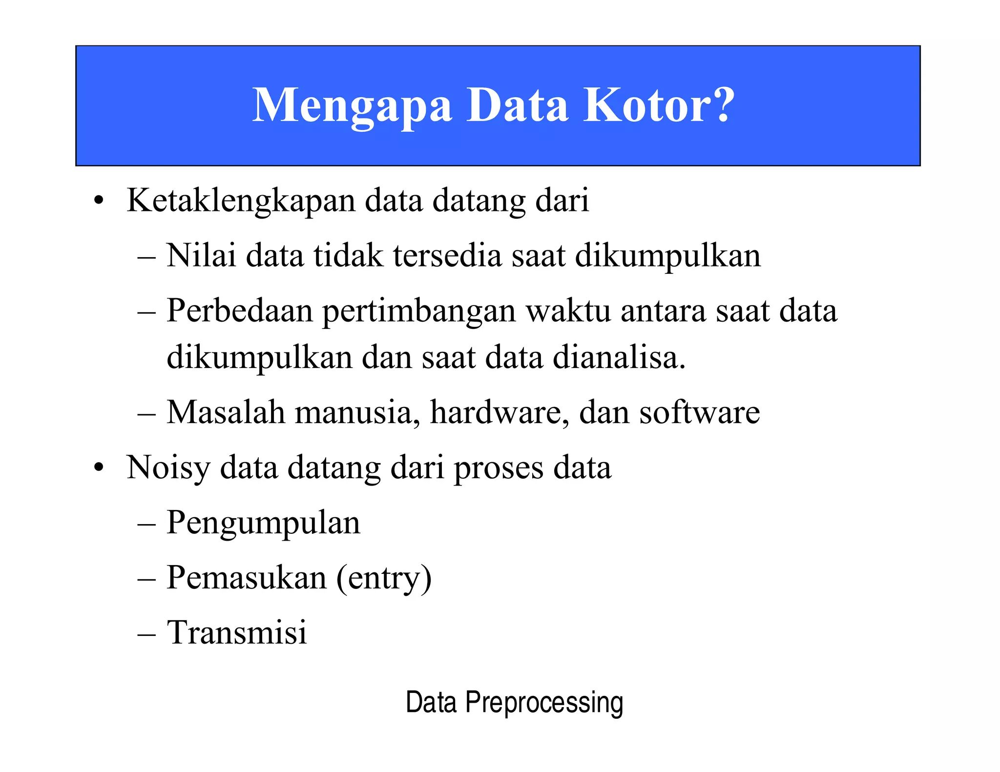 APPLIED DATABASE III - Modul Data Preprocessing | PDF
