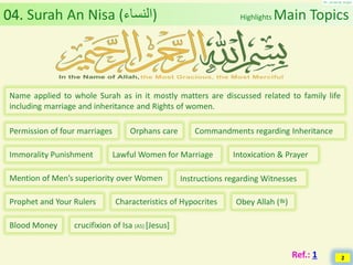 Al Quran (Chapter 04): Surah An Nisa [The Women] | PPT