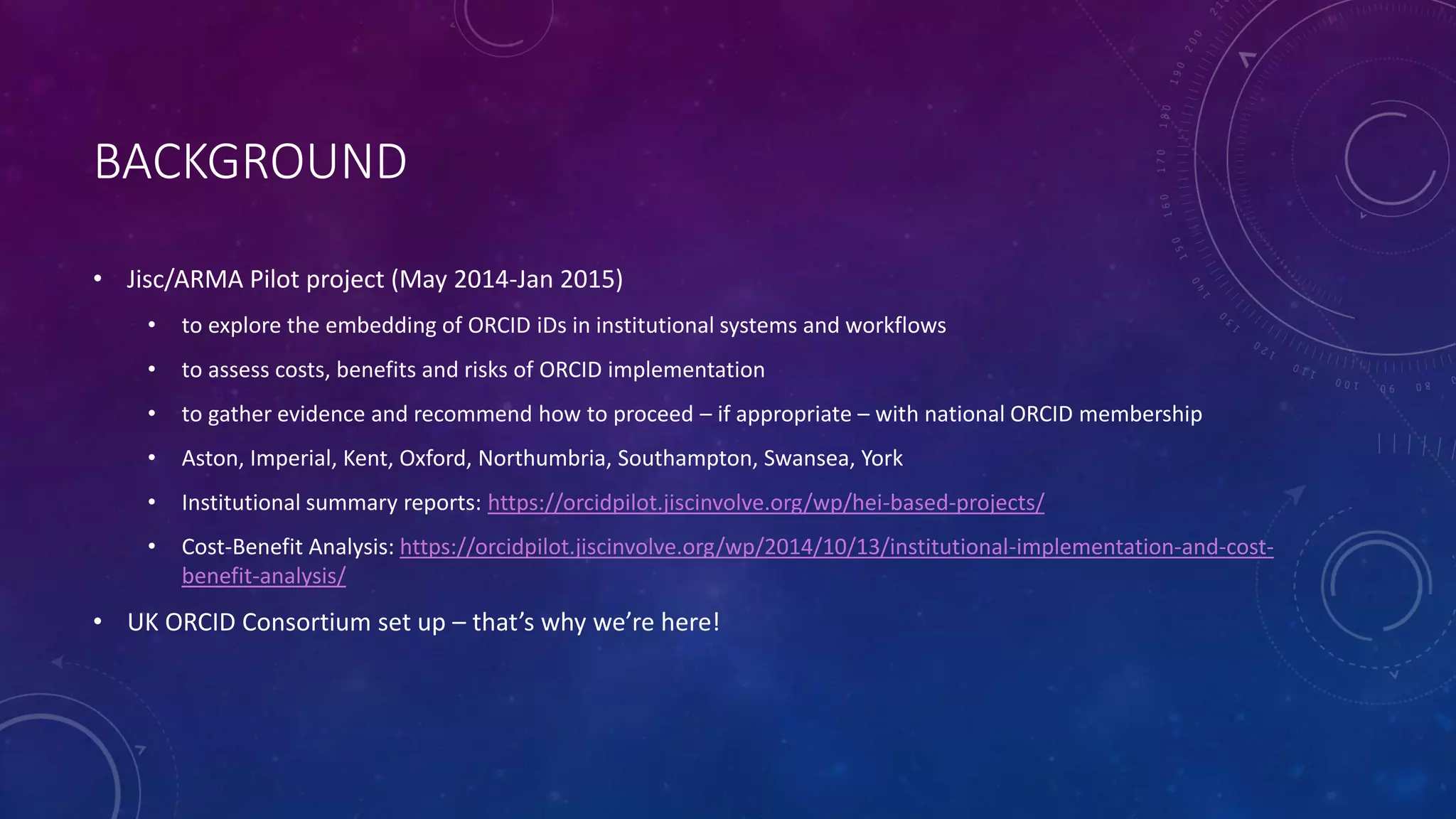 Oxford ORCID implementation | PPTX