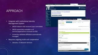 Oxford ORCID implementation | PPTX