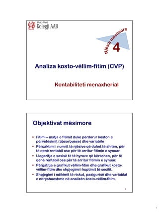 04 analiza kosto vëllim-fitim (cvp) ppt(2) | PDF