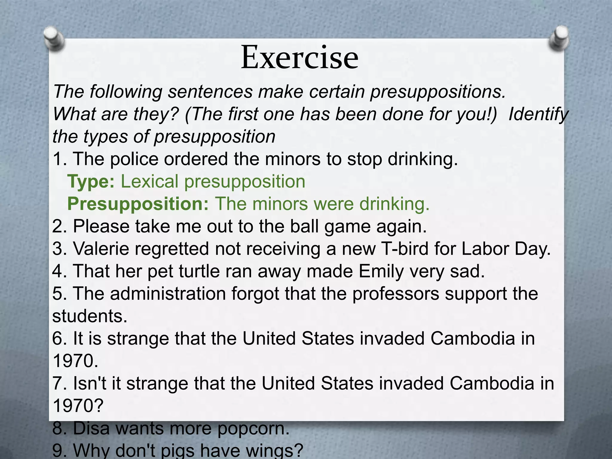 04 presupposition and entailment | PPTX