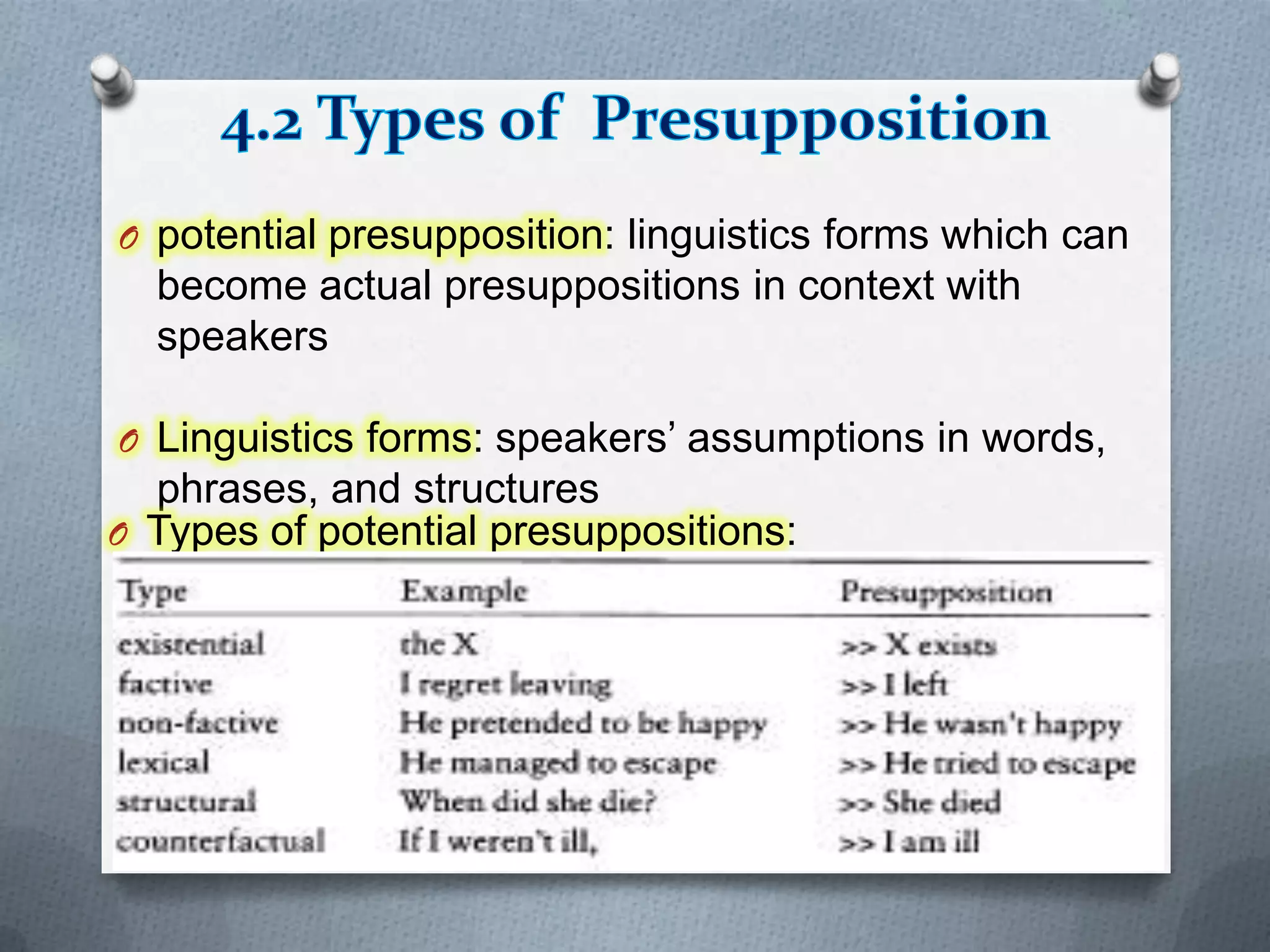 04 presupposition and entailment | PPTX