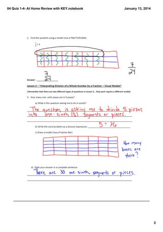 04 quiz 1 4 - at home review sheet- key | PDF