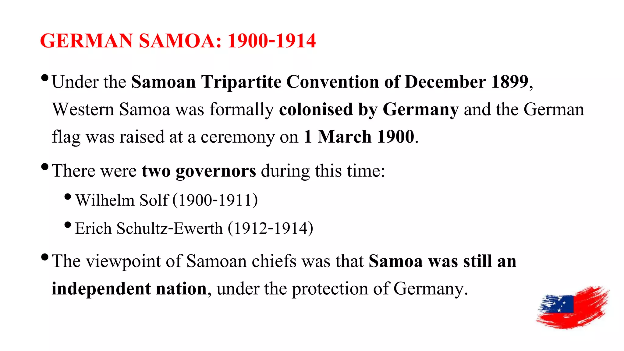THE SAMOAN MAU MOVEMENT: GERMAN SAMOA 1900-1914 | PPT