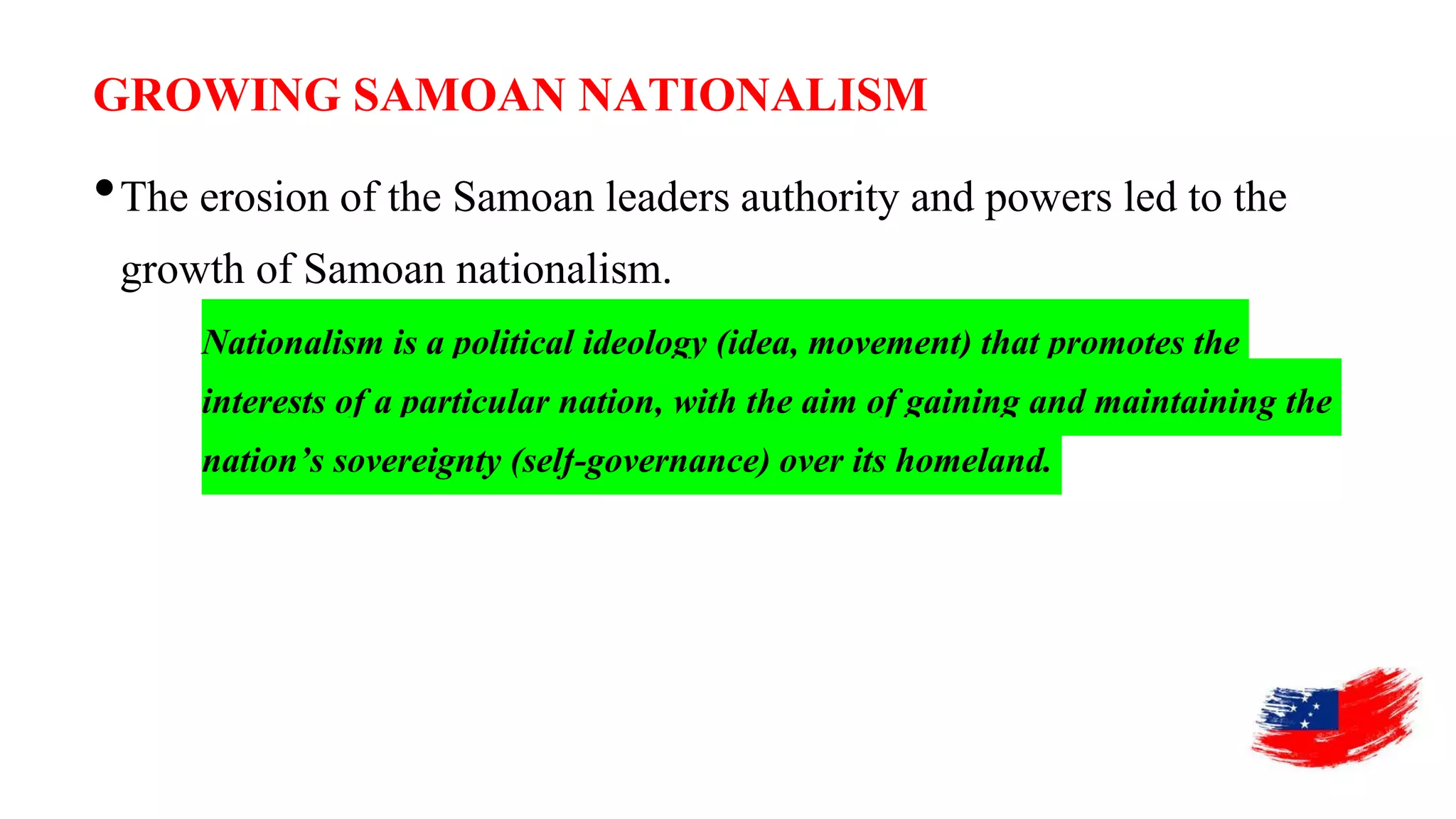 THE SAMOAN MAU MOVEMENT: GERMAN SAMOA 1900-1914 | PPT