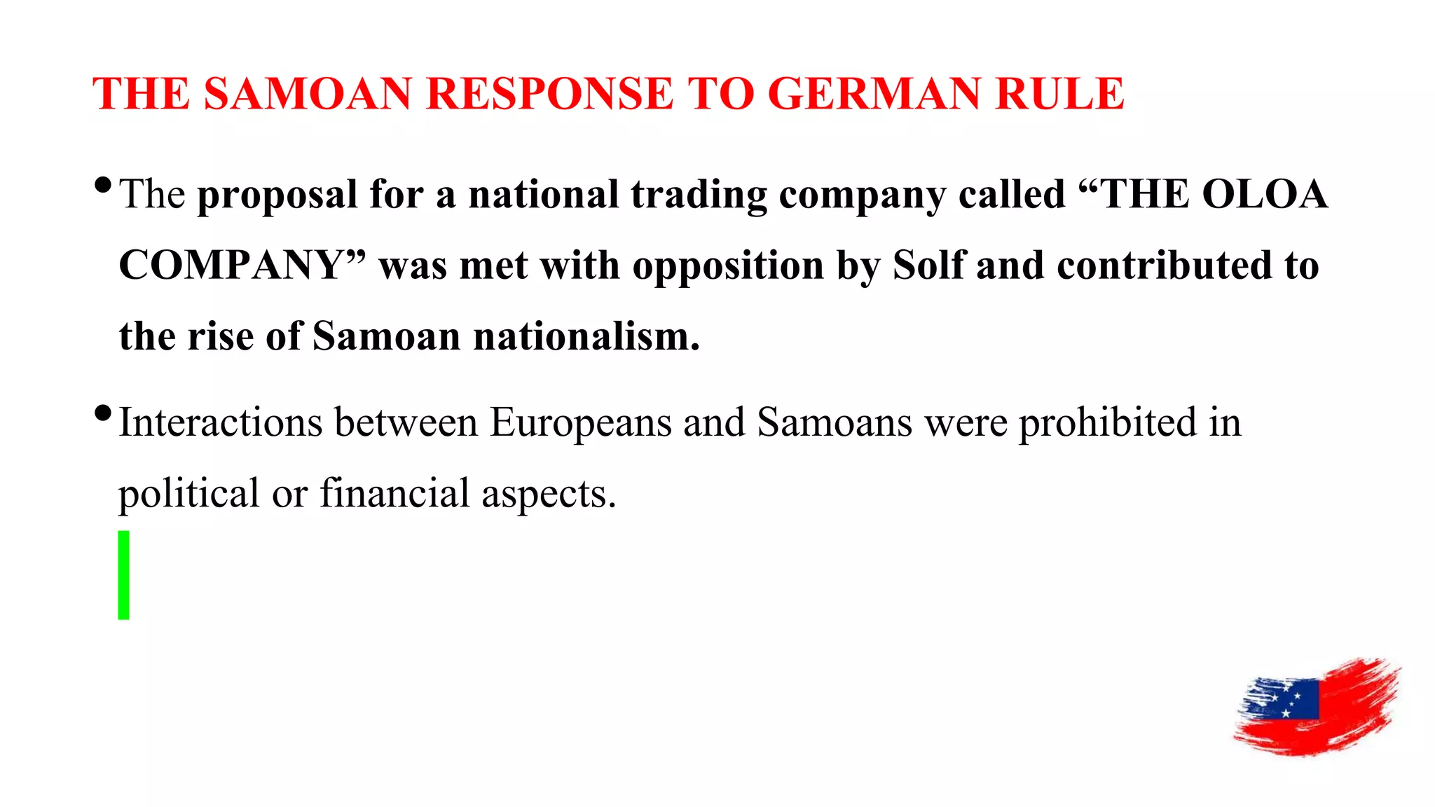 THE SAMOAN MAU MOVEMENT: GERMAN SAMOA 1900-1914 | PPT