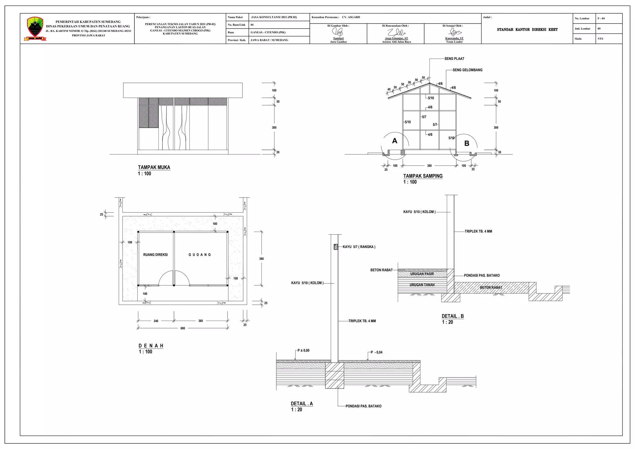 contoh Gambar rencana jalan kabupaten | PDF