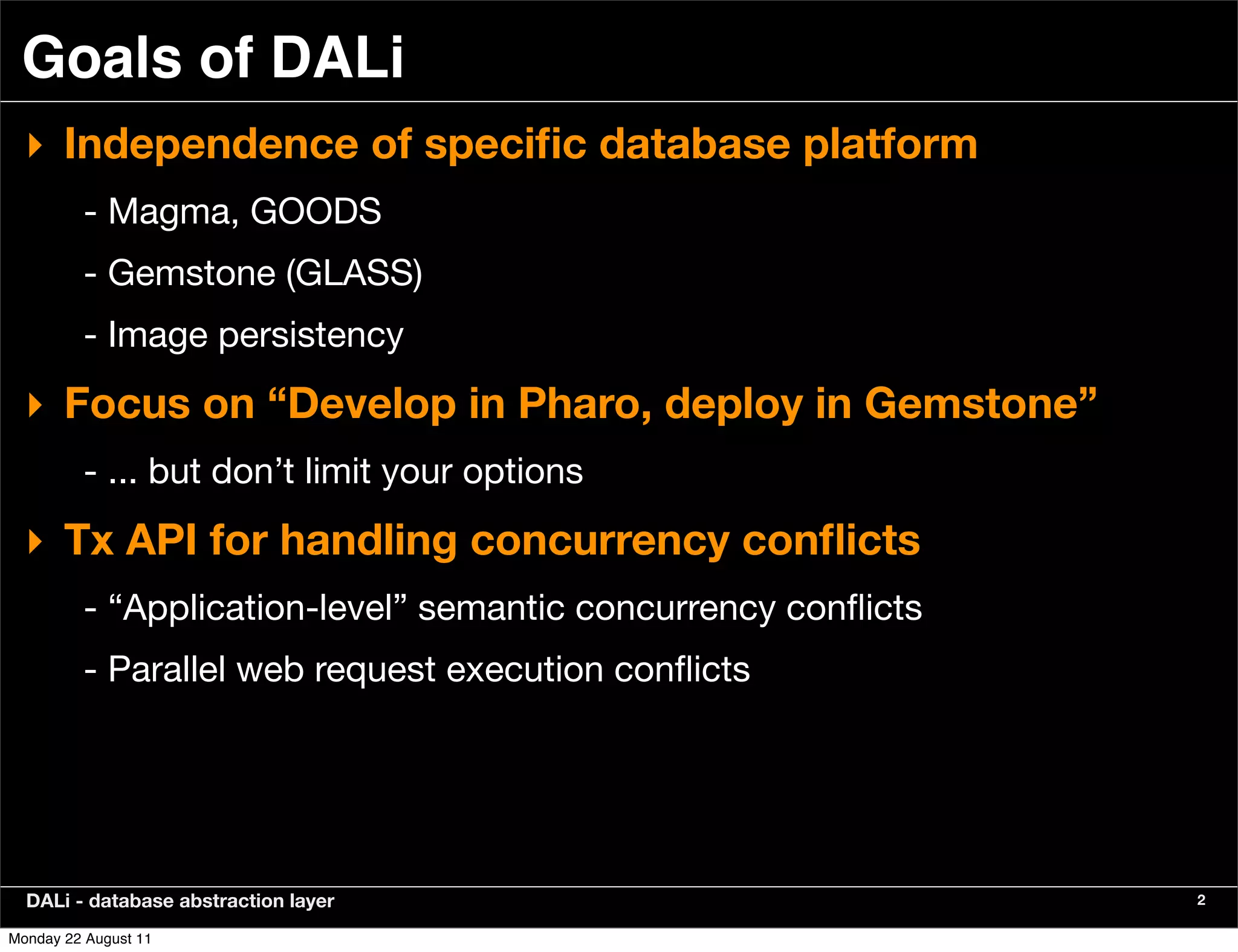 DALi - A database abstraction layer | PPT DALi - A database abstraction layer | PPT