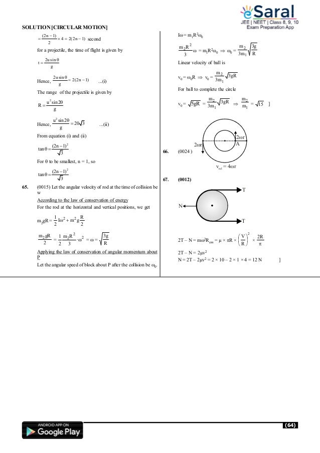 Circular Motion JEE Advanced Important Questions | PDF