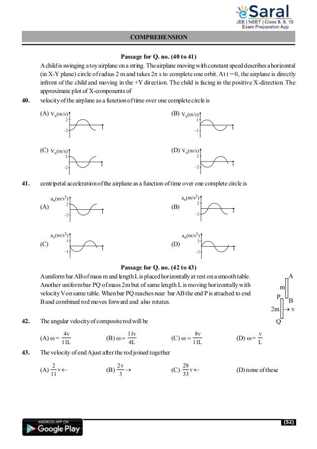 Circular Motion JEE Advanced Important Questions | PDF