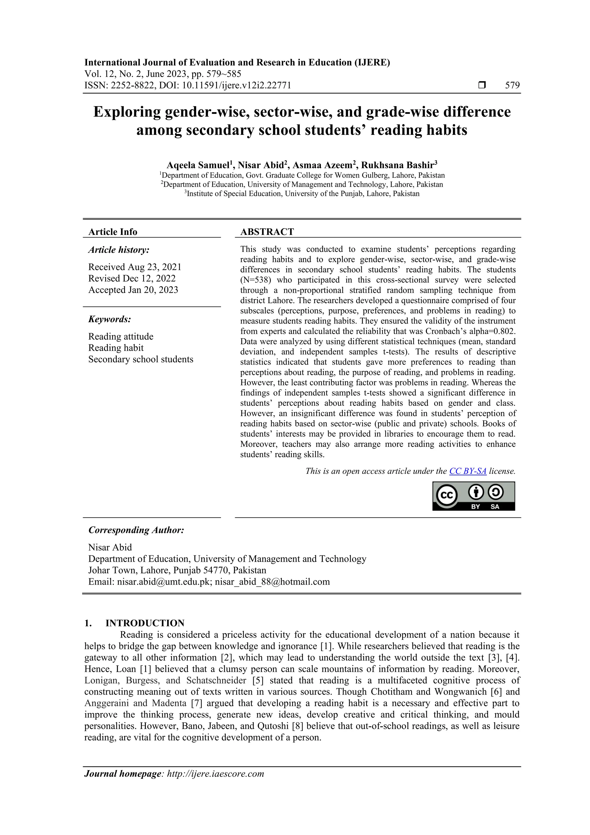Exploring gender-wise, sector-wise, and grade-wise difference among ...