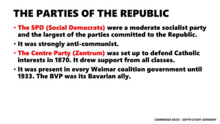 DEPTH STUDY GERMANY: WEIMAR REPUBLIC - 04. WEIMAR TURMOIL YEARS 1919 ...