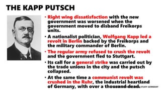 DEPTH STUDY GERMANY: WEIMAR REPUBLIC - 04. WEIMAR TURMOIL YEARS 1919 ...
