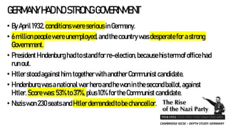 DEPTH STUDY GERMANY: NAZI REGIME - 04. HITLER BECOMING CHANCELLOR 1933 ...